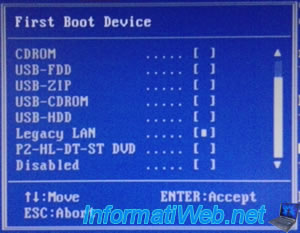 Enable and configure the network boot (PXE) - Page 2 - BIOS - Tutorials - InformatiWeb