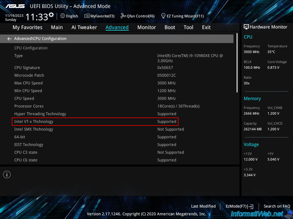 Enable processor virtualization (Intel VT-X / AMD-V) in the BIOS - BIOS ...
