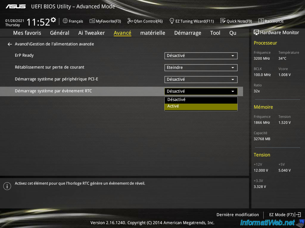 Schedule Boot Of Your Computer With A Rtc Event Or Alarm Bios Tutorials Informatiweb