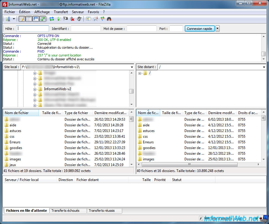 Configure and use the Filezilla Client FTP client - Web - Tutorials ...