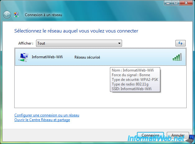 Connect to a Wifi network with Windows Vista - Windows - Tutorials - InformatiWeb