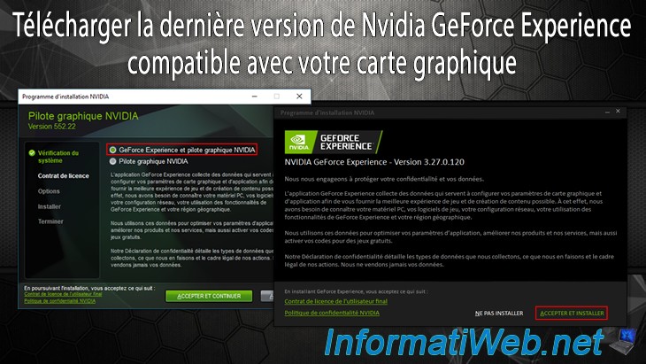 Télécharger et installer la dernière version de Nvidia GeForce Experience compatible avec votre ...