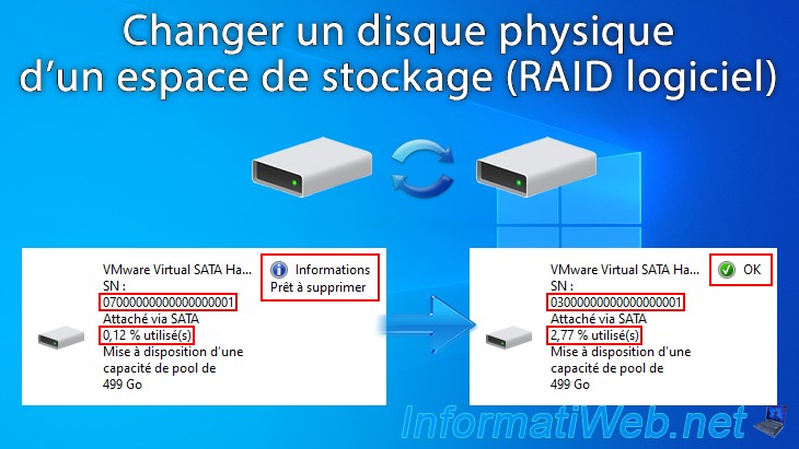 Changer un disque physique d'un espace de stockage (RAID logiciel) sous ...