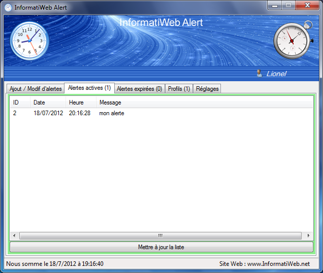 InformatiWeb Alert v1.1 - Divers - Nos programmes - InformatiWeb