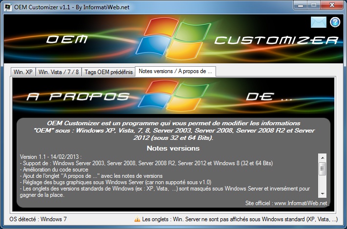 OEM Customizer v1.1 - Customization - Our programs - InformatiWeb
