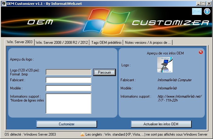 OEM Customizer v1.1 - Customization - Our programs - InformatiWeb