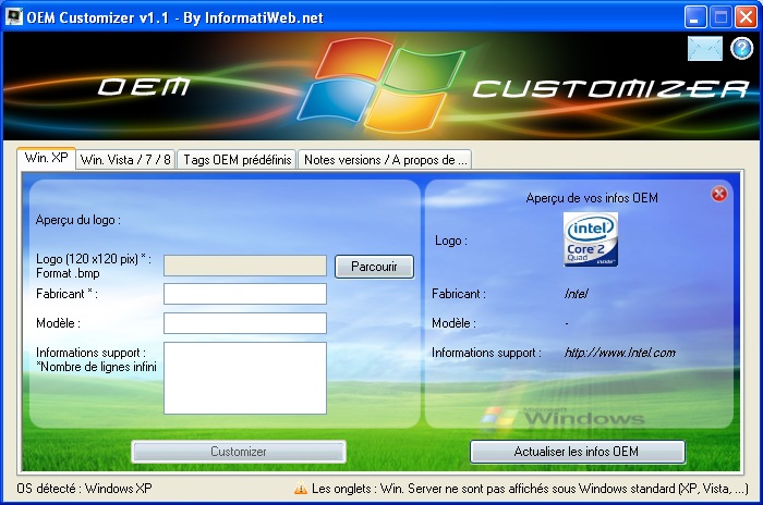 OEM Customizer v1.1 - Customization - Our programs - InformatiWeb